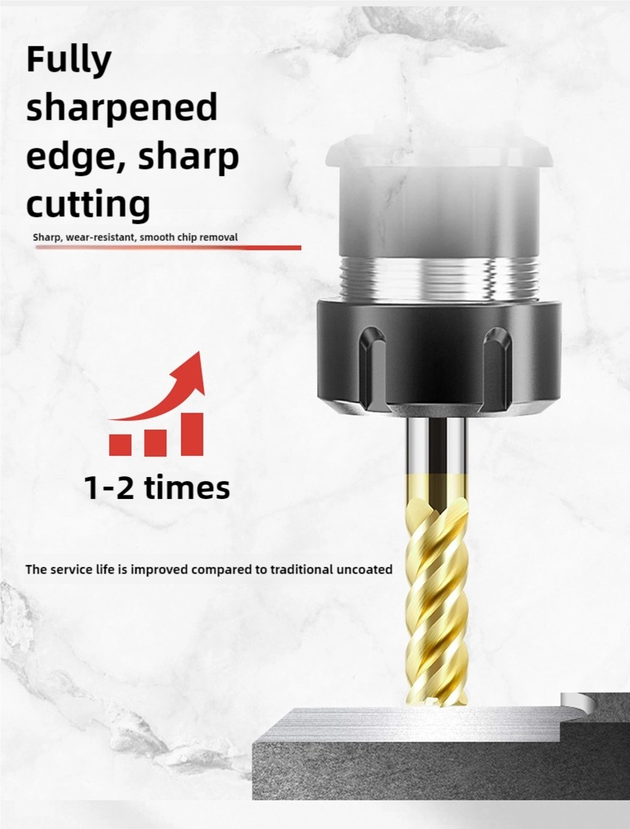 68 Degree 4 Flute Tungsten Steel Round Nose Milling Cutter Curved R ...