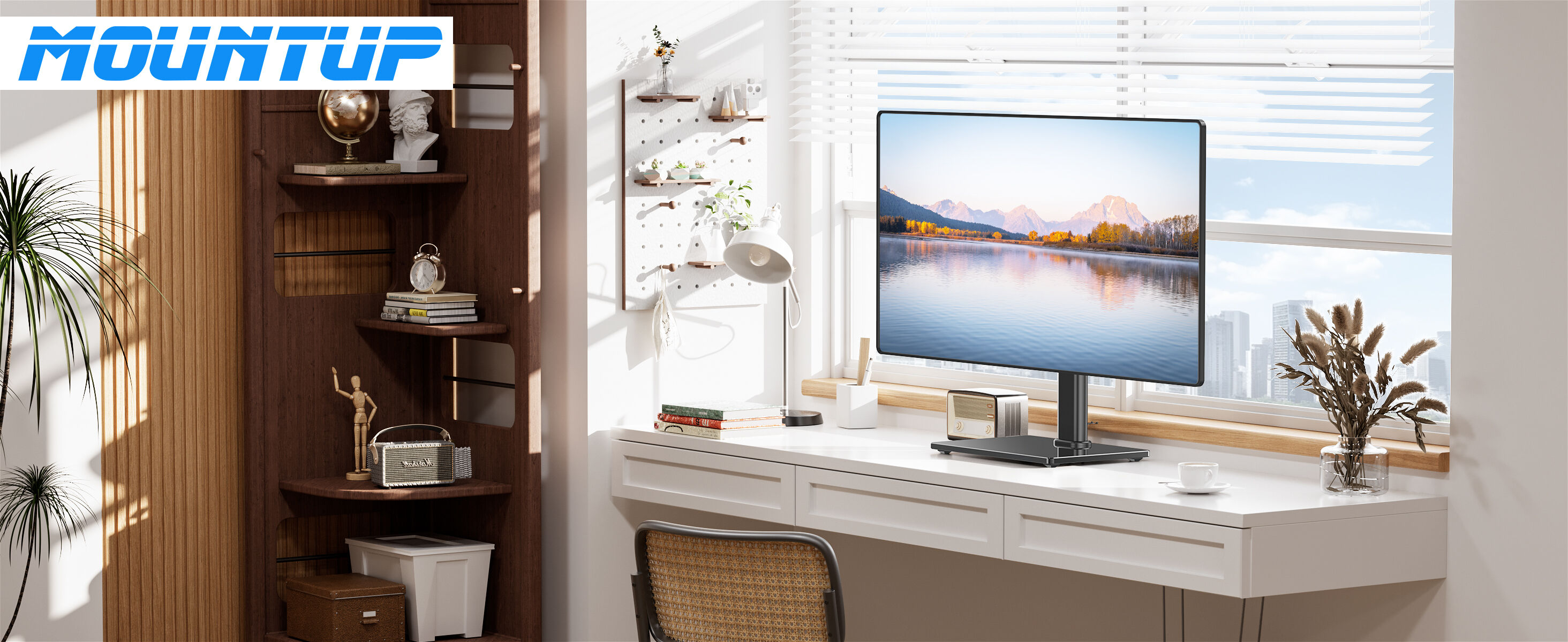 Mountup 13-32 Inch Computer Screen Freestanding Single Monitor Desk ...