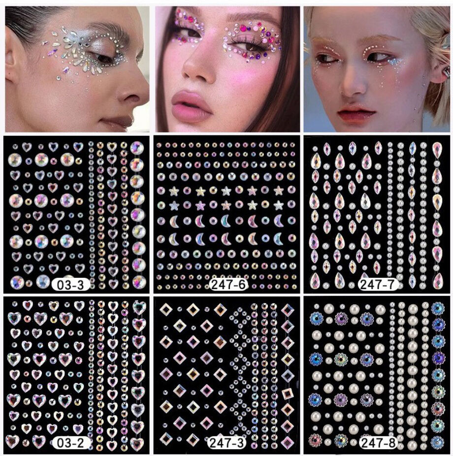 New Face Gem Jewels Ab Colorful Crystal Gem Eye Face Body Jewel Crystal ...