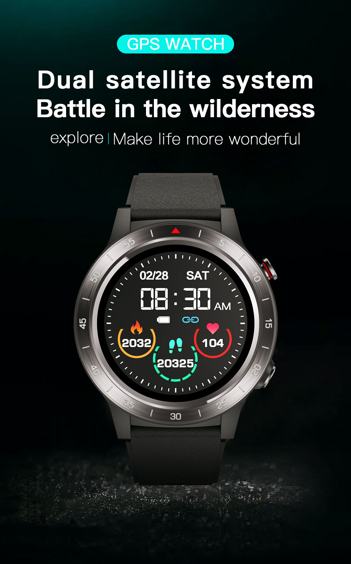 Gps Tracking Smart Watch For Outdoor Sports People With 1.3inch Screen, Gps Loction Waterproof ...