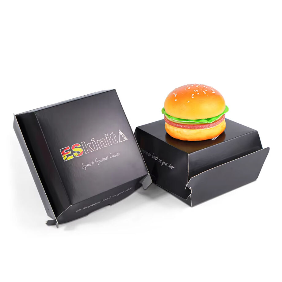 Biodegradable Compostable Printed Fashion Paper Burger Hamburger Box ...