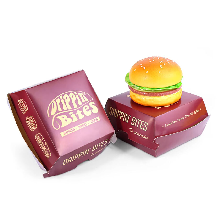 Biodegradable Compostable Printed Fashion Paper Burger Hamburger Box ...
