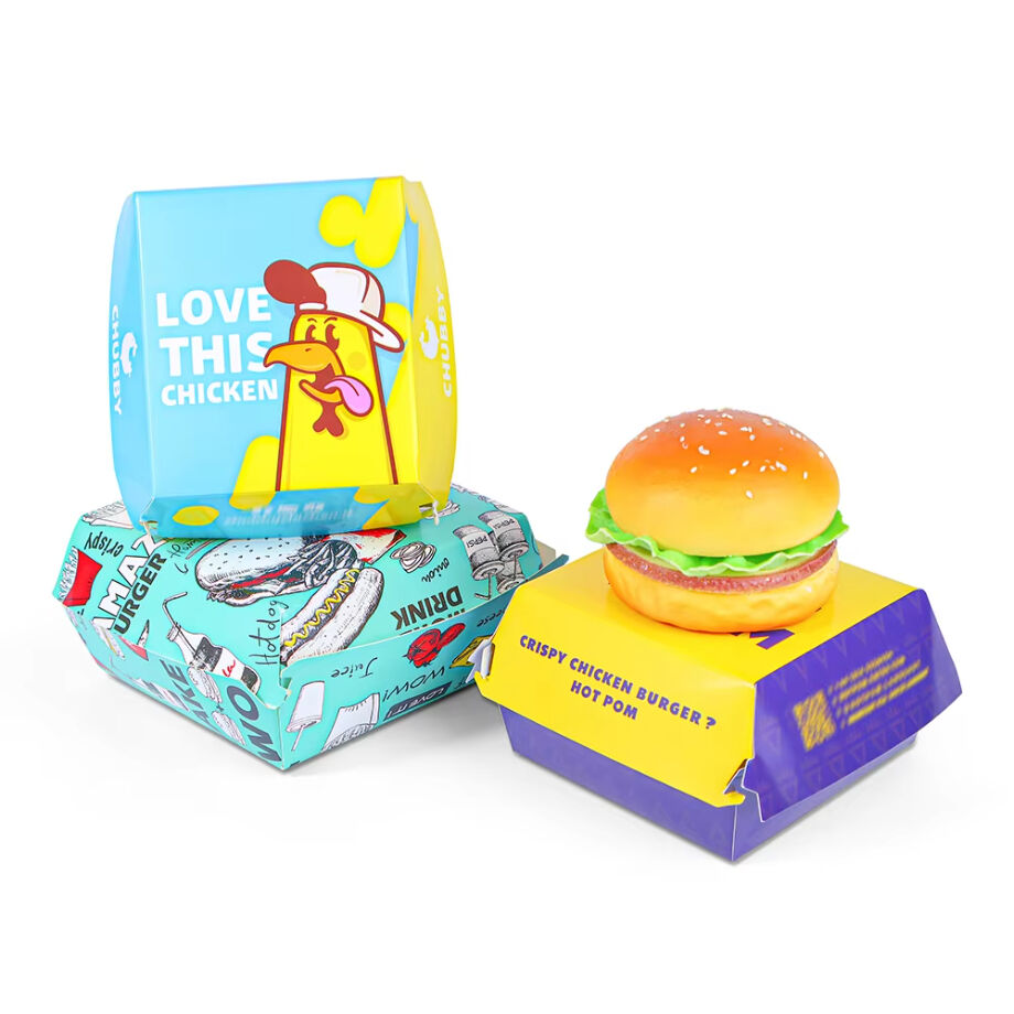 Biodegradable Compostable Printed Fashion Paper Burger Hamburger Box ...