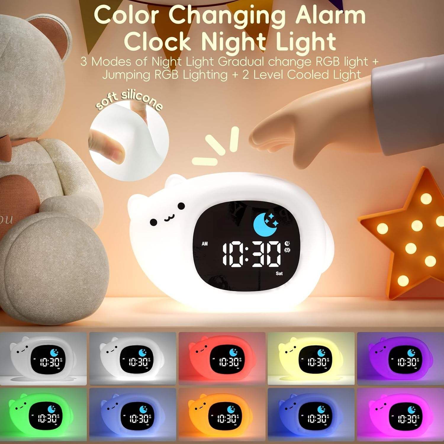 Kids Alarm Clock, Ok To Wake Clock For Kids, Touch Night Light , Sleep ...
