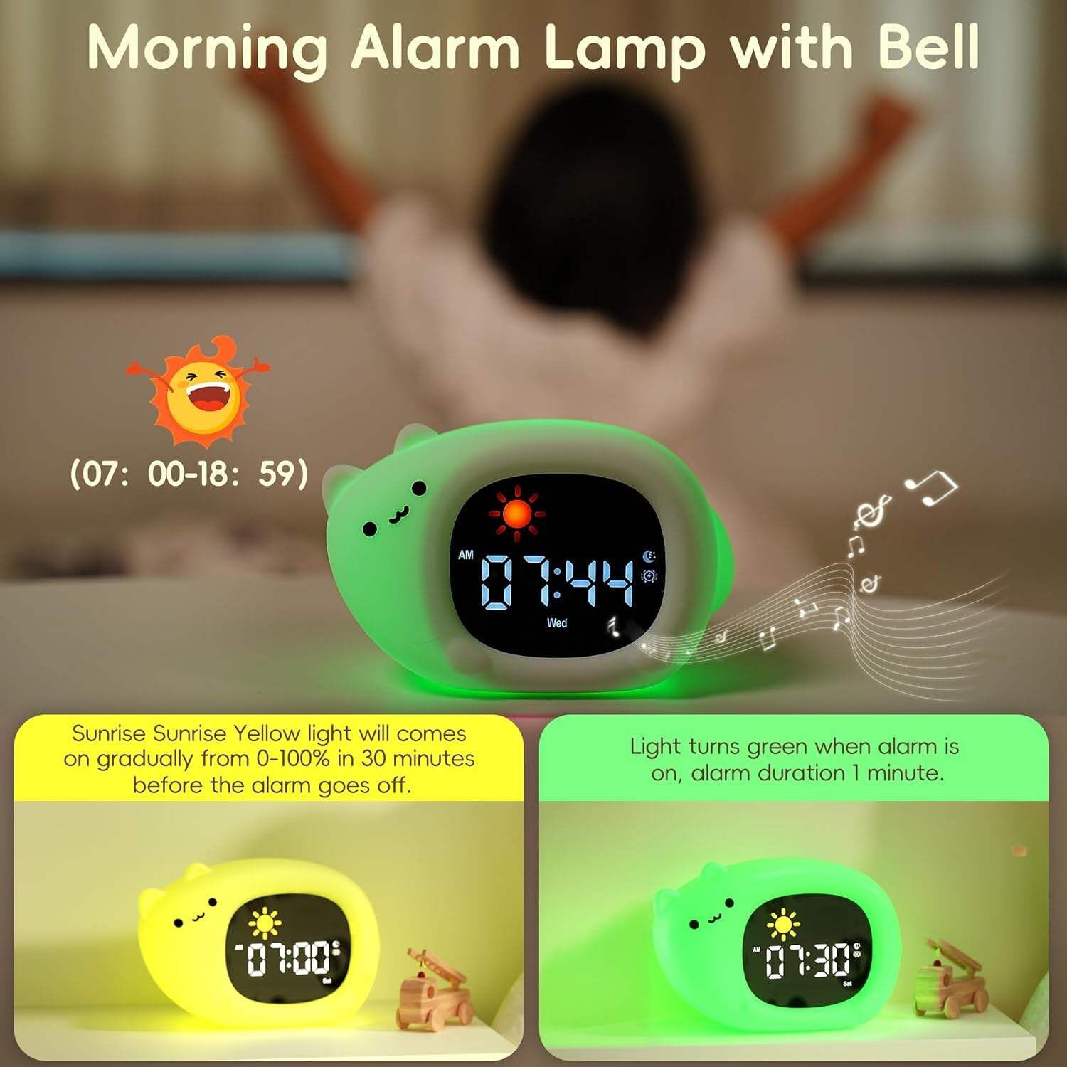 Kids Alarm Clock, Ok To Wake Clock For Kids, Touch Night Light , Sleep ...