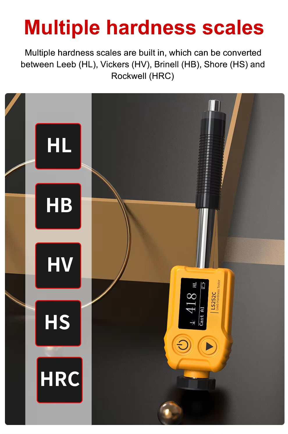 Ls252c Pen Type Portable Leeb Hardness Tester Digital Durometer C ...