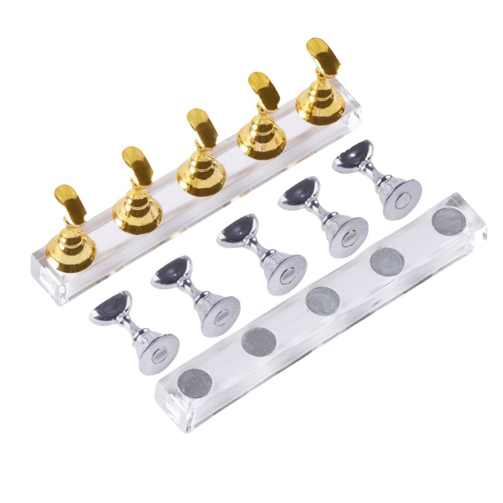 Cross Border Hot Sale Silver Acrylic Base Nail Practice Brackets - Buy ...