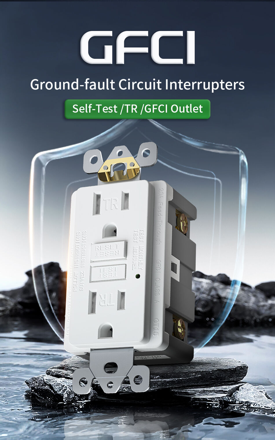 America 15 Amp Gfci Receptacle 2 Pole 3 Wire 125v Self Test Tamper ...