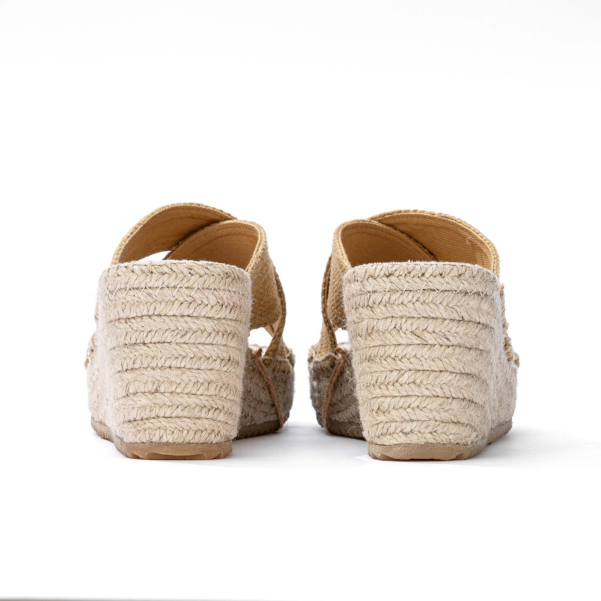 Oem Odm Women's Wedge Sandals, Thong Cross Espadrilles, Eva With Jute Braid Sole, Khaki, Jute ...