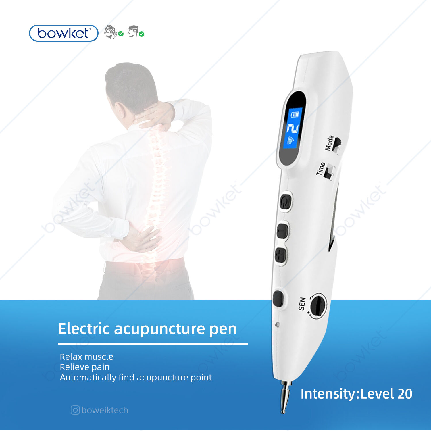 Bowket Home Handheld Electro Acupuncture Physical Therapy Tool Meridian ...