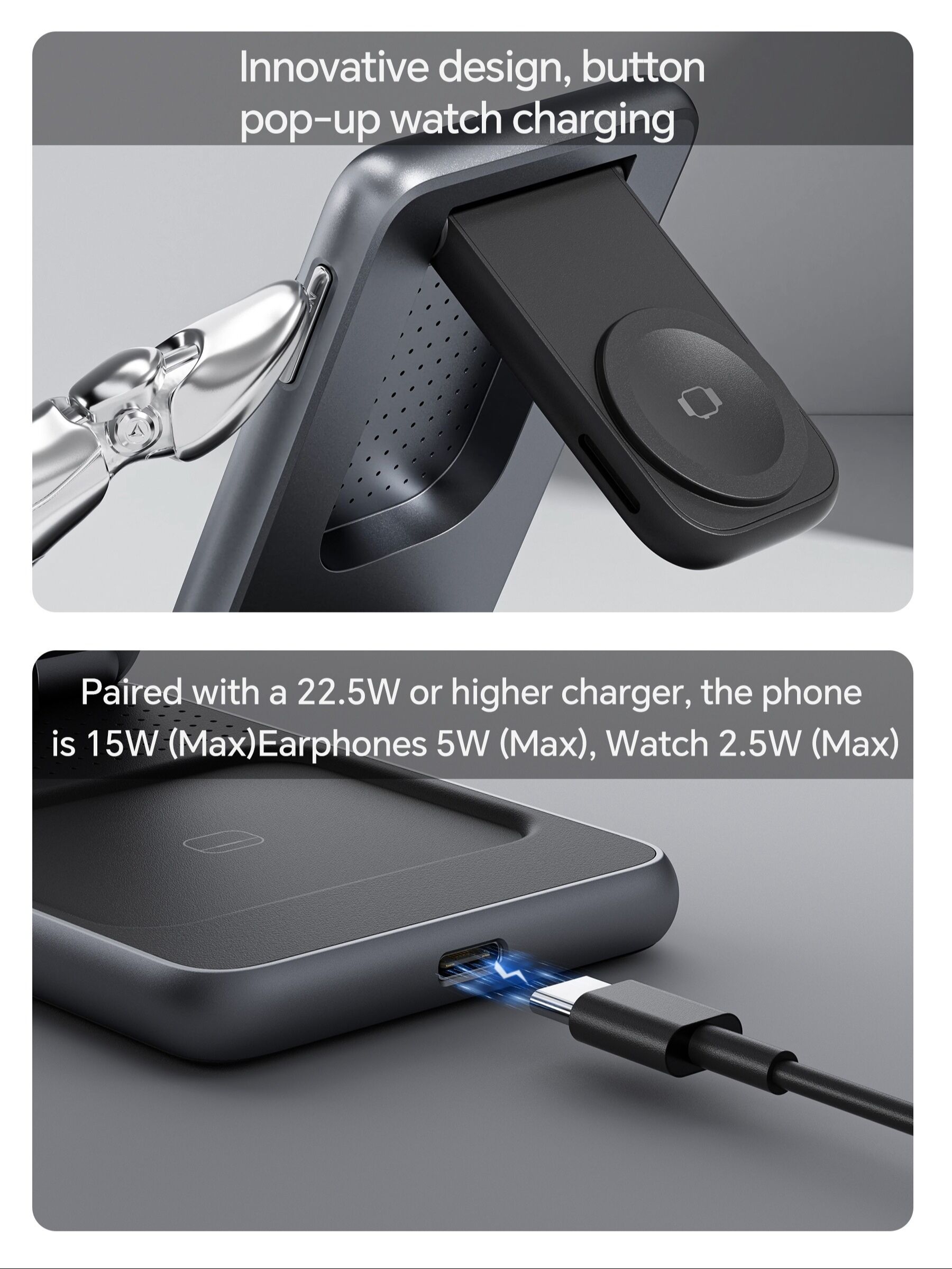 High Quality Metal Fantasy Foldable 5w 10w 15w Qi Wireless Charger ...