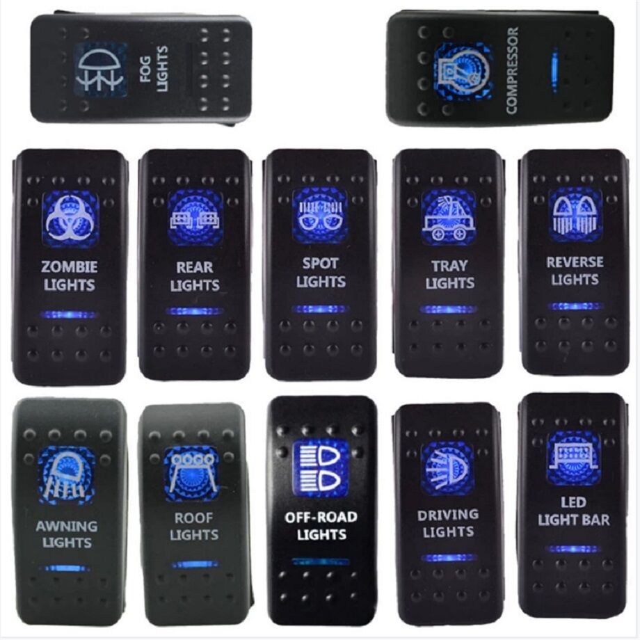 12v 24v Car Boat 5-pin Rocker Switches Waterproof Rocker Switch Dual ...