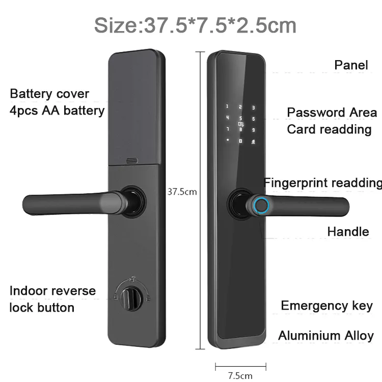 Smart Door Locks High Security Door Lock Fingerprint And Digital Keypad ...