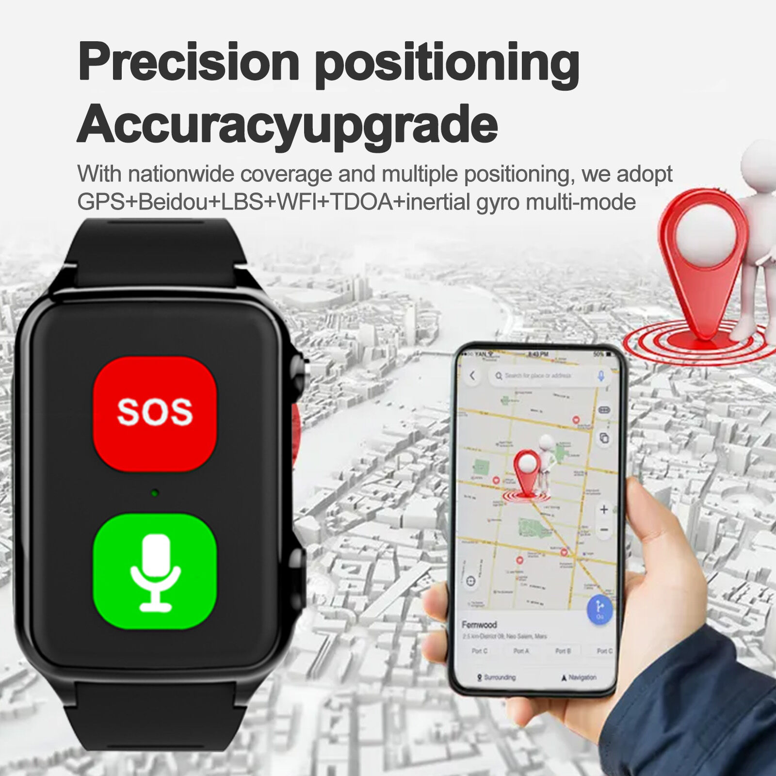 Factory Direct High Quality China Wholesale 4g Gps Elderly Smartwatch With Real-time Fall ...