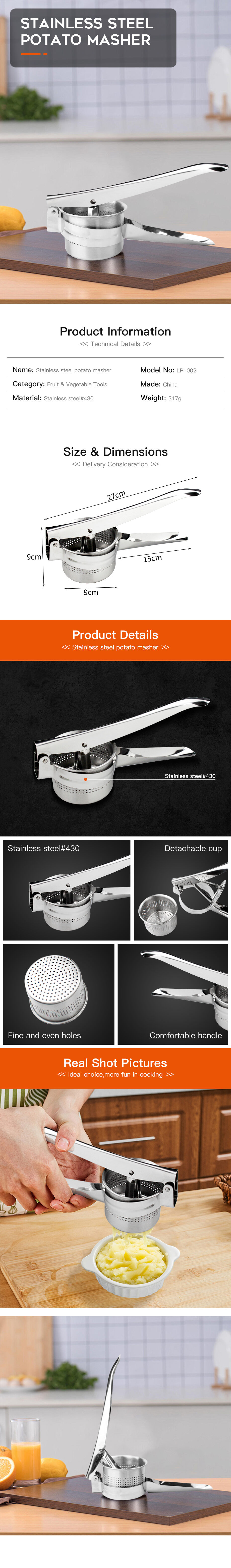 Wholesale Stainless Steel Kitchen Gadgets Potato Mashers With ...