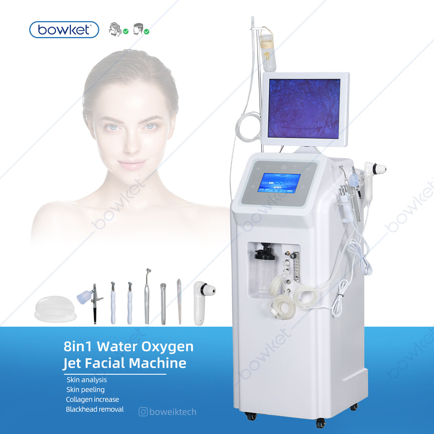 Bowket Portable Diamond Peel Machine Diamond Dermabrasion Machine Acne ...