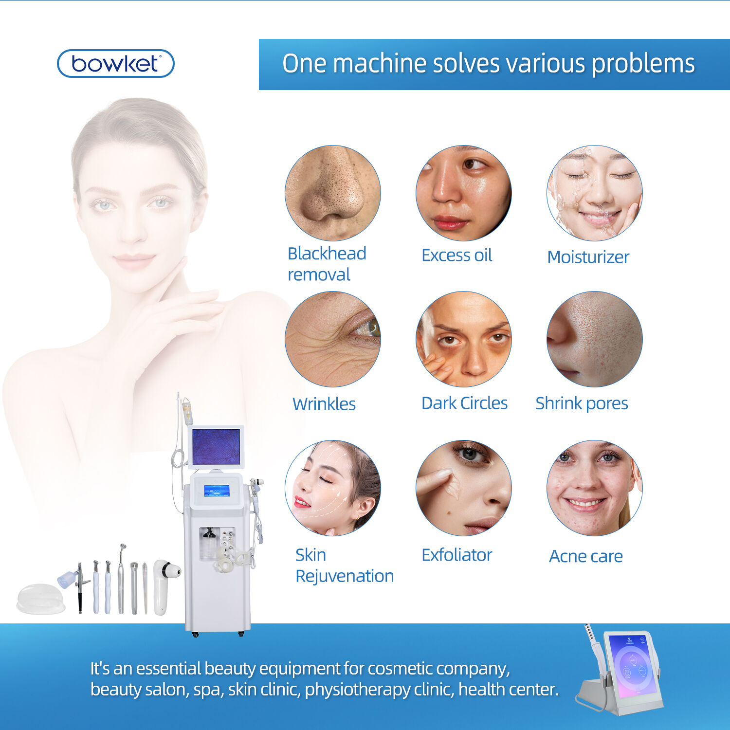 Bowket Portable Diamond Peel Machine Diamond Dermabrasion Machine Acne ...