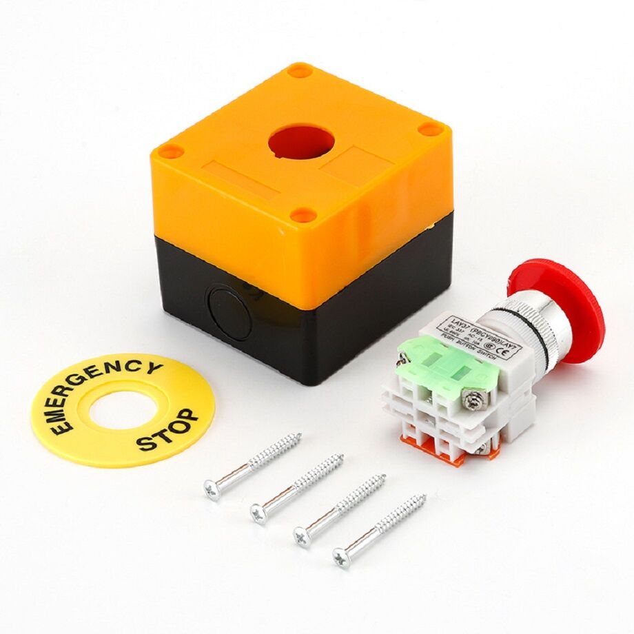 Emergency Stop Button Box Switch Control Waterproof Box Reset Emergency Stop Button Mushroom ...