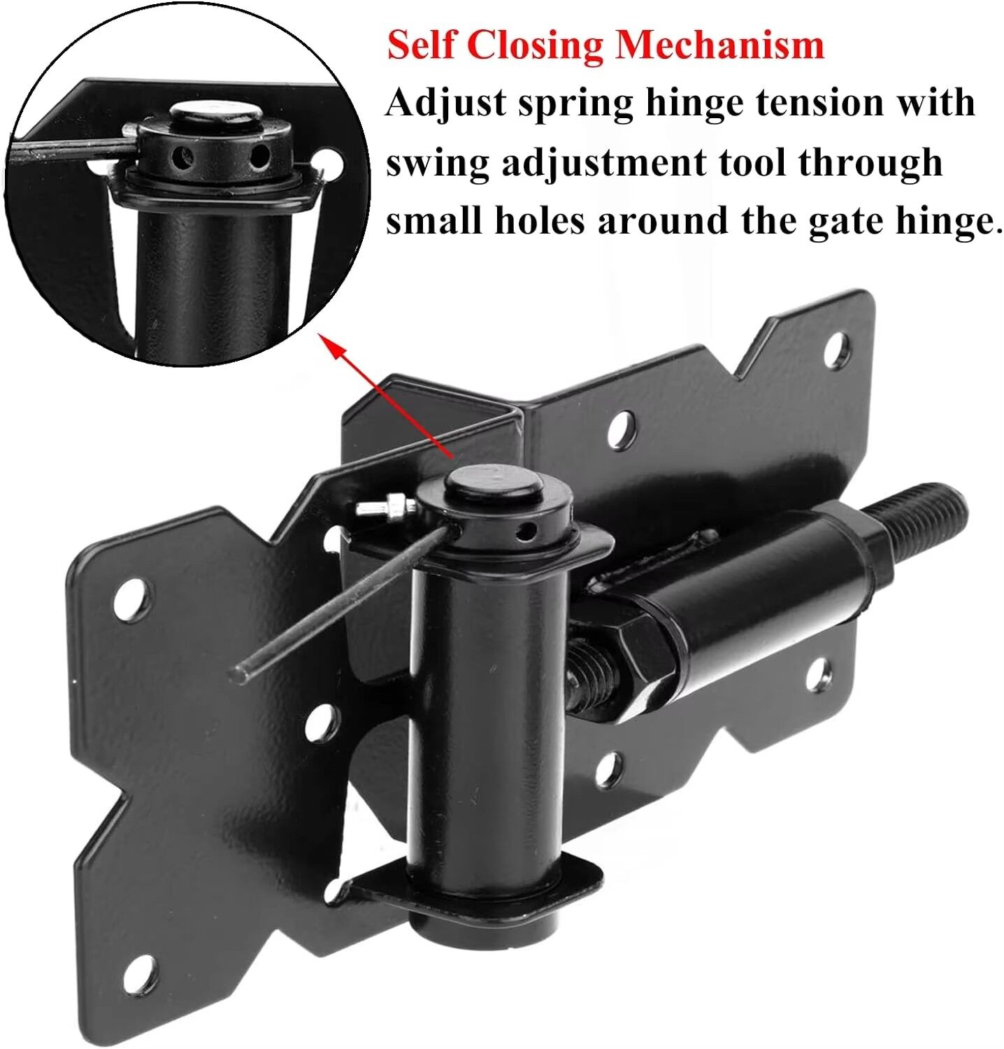 Self Closing Gate Hinges Adjustable Heavy Duty Hardware 90 Degree Gate ...