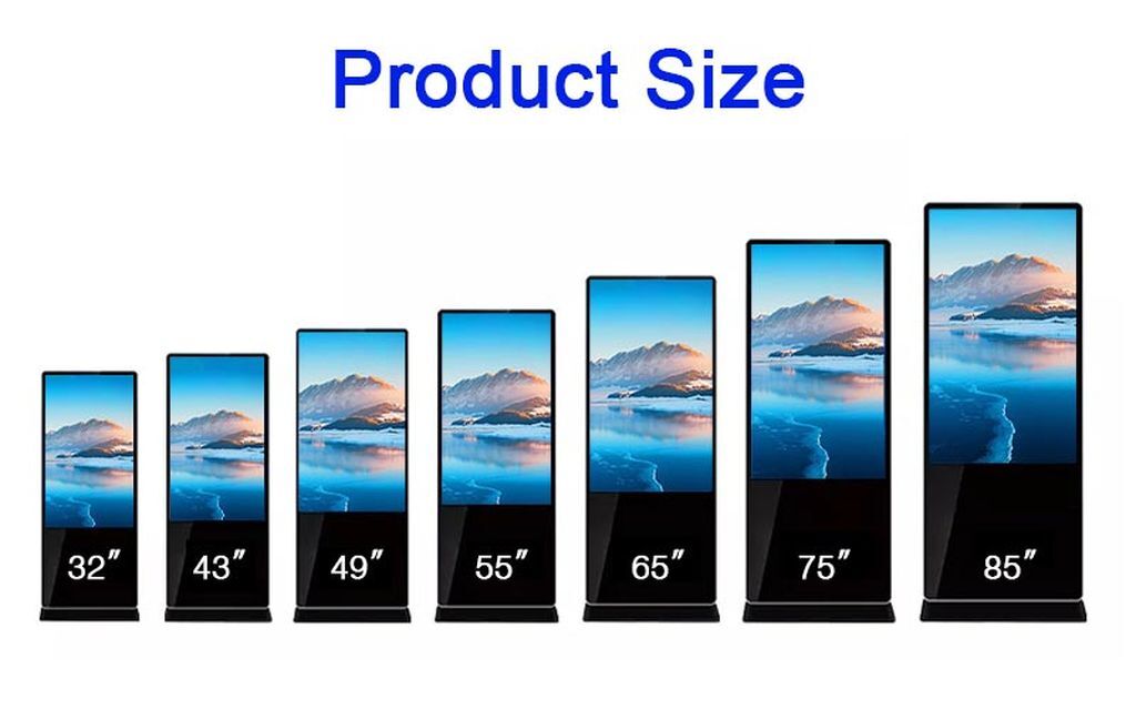43 49 55 65 75 85 Inch Stand Lcd Advertising Display Screen Advertising ...