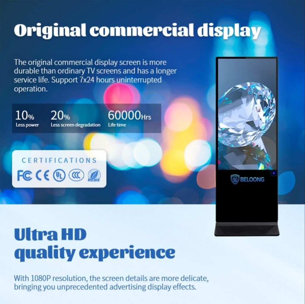 Buy China Wholesale 43 55 Vertical Touch Screen Display Floor Standing ...