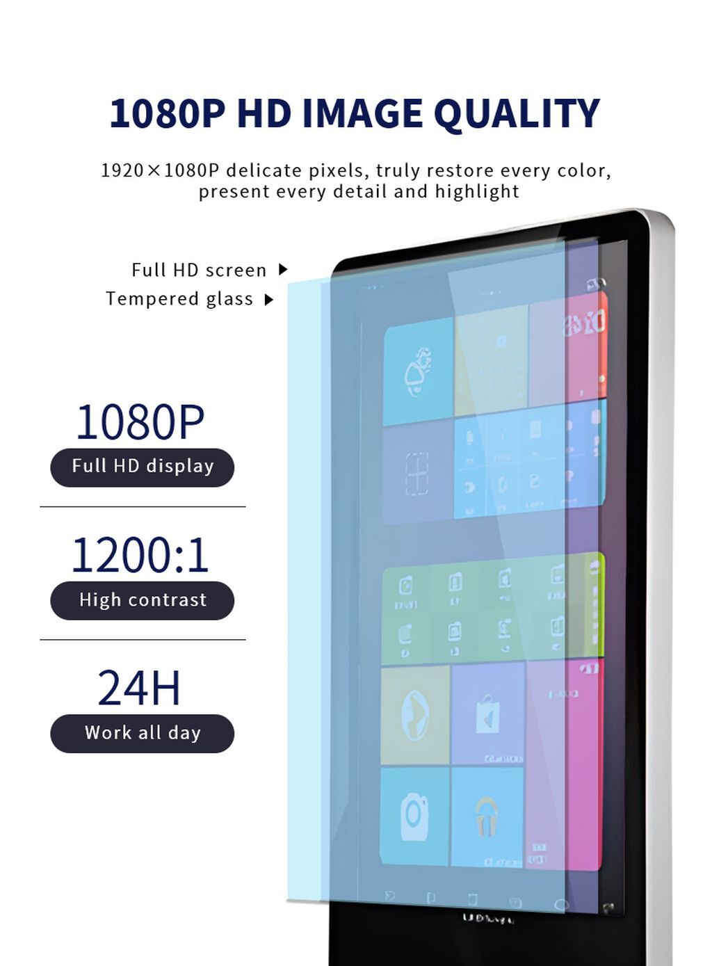 Low Moq 32 43 49 55 65inch Full Hd Lcd Floor Standing Indoor Smart ...