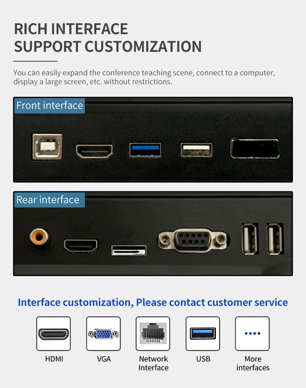 75 85 100 Inch 4k Interactive Flat Panel Smart Board Digital White ...