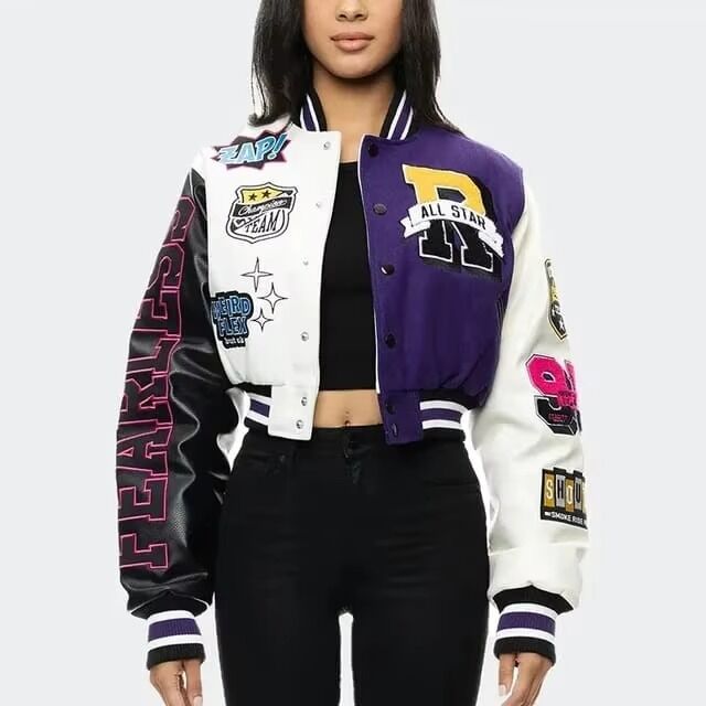 Custom Embroidered Varsity Jacket Winter High Quality Leather Sleeves ...