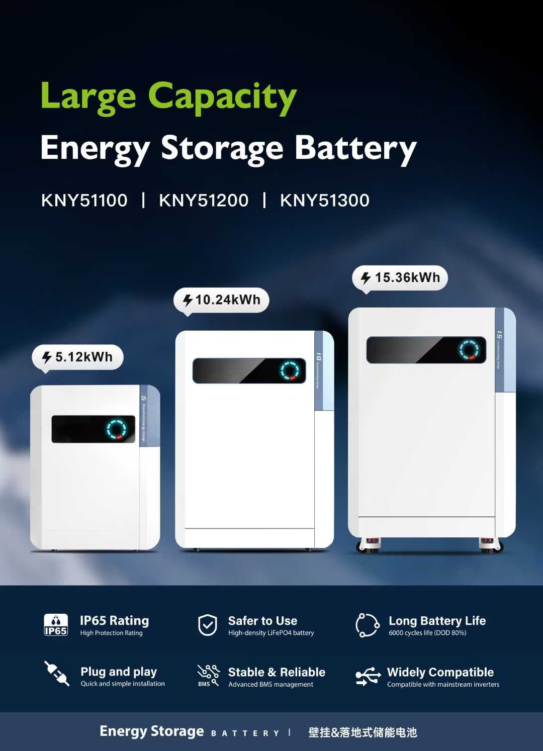 Wall & Ground Mounted Type Lifepo4 Lithium Battery Energy Storage ...
