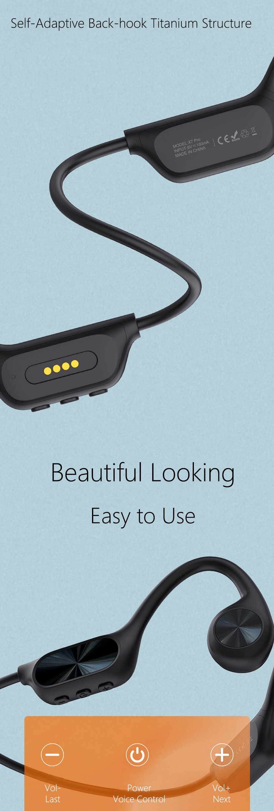 Bluetooth 5.4 Ipx8 Waterproof Wired Bone Conduction Headset And ...