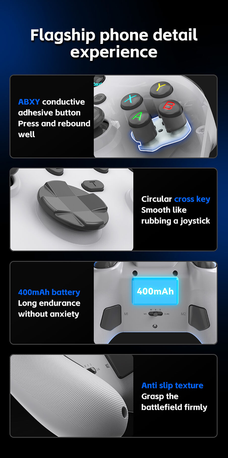 G6 Mobile Game Controller Gamepad Hall Effect Joystick - Buy China ...