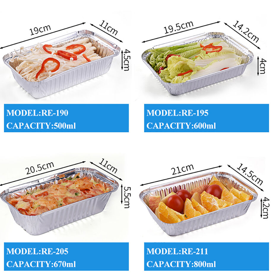 8011 Aluminum Foil Food Container With Lid For Takeaway And Catering ...