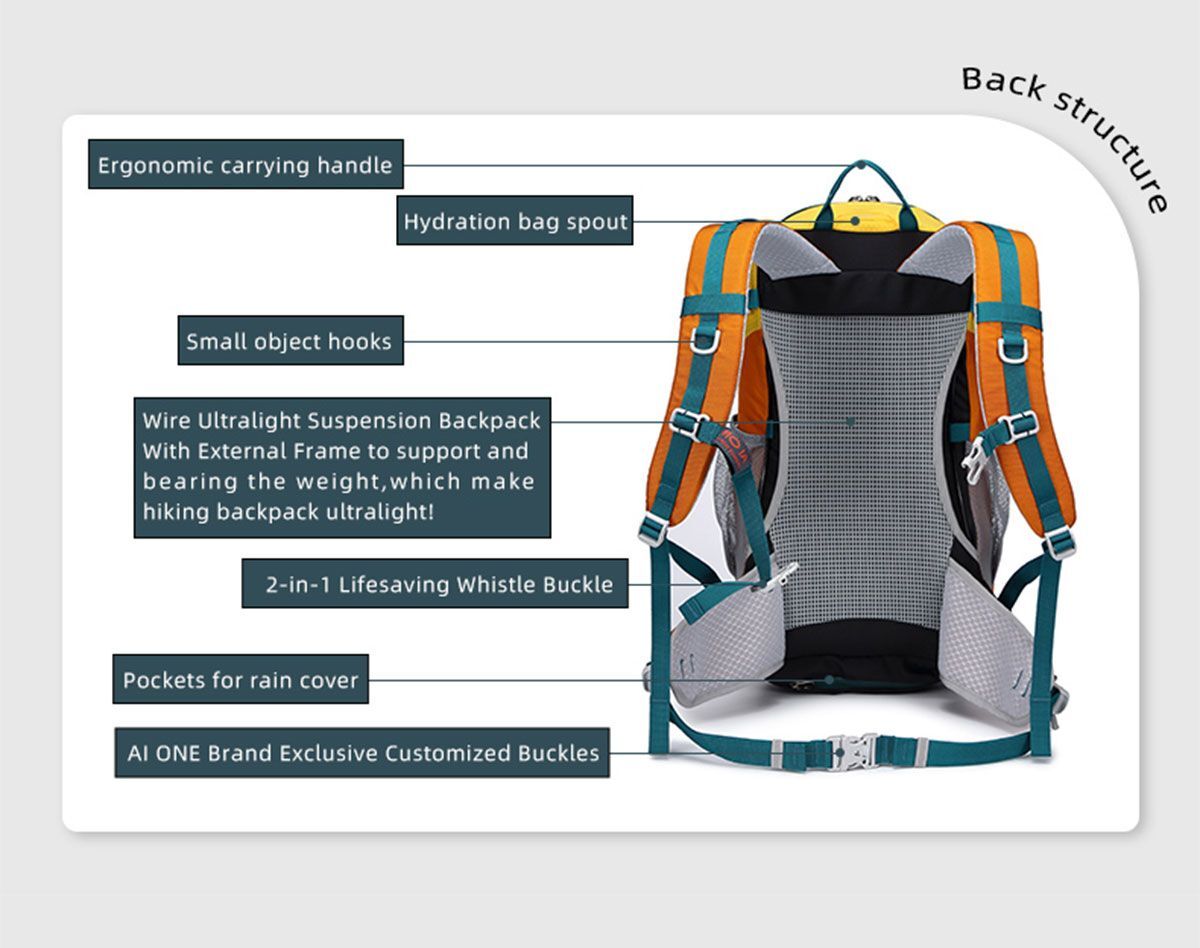 Top Selling 30l Travel Lightweight External Frame Hiking Backpack Bag ...