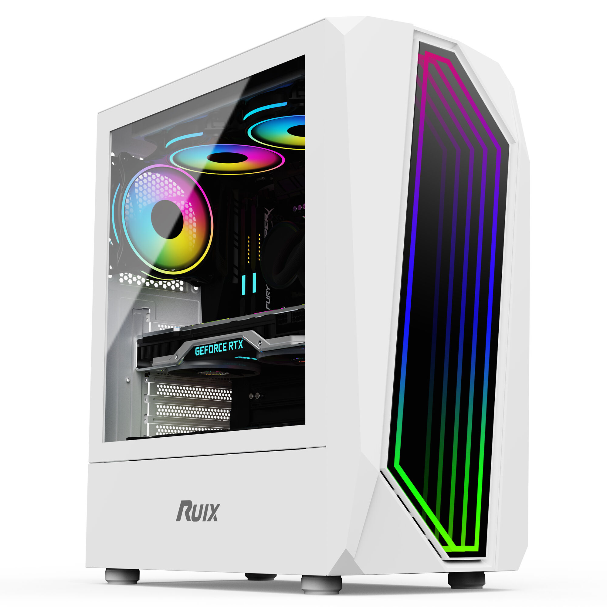 Ruix Time Tunnel Infinity Mirror Gaming Case Rgb Led Light Motherboard ...