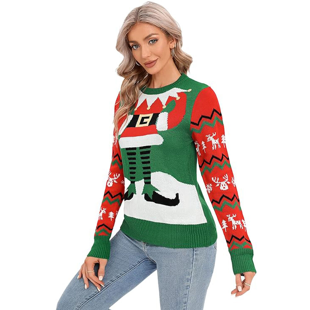 Bulk Buy China Wholesale Green Elf Santa Deer Tree Knitted Ugly ...
