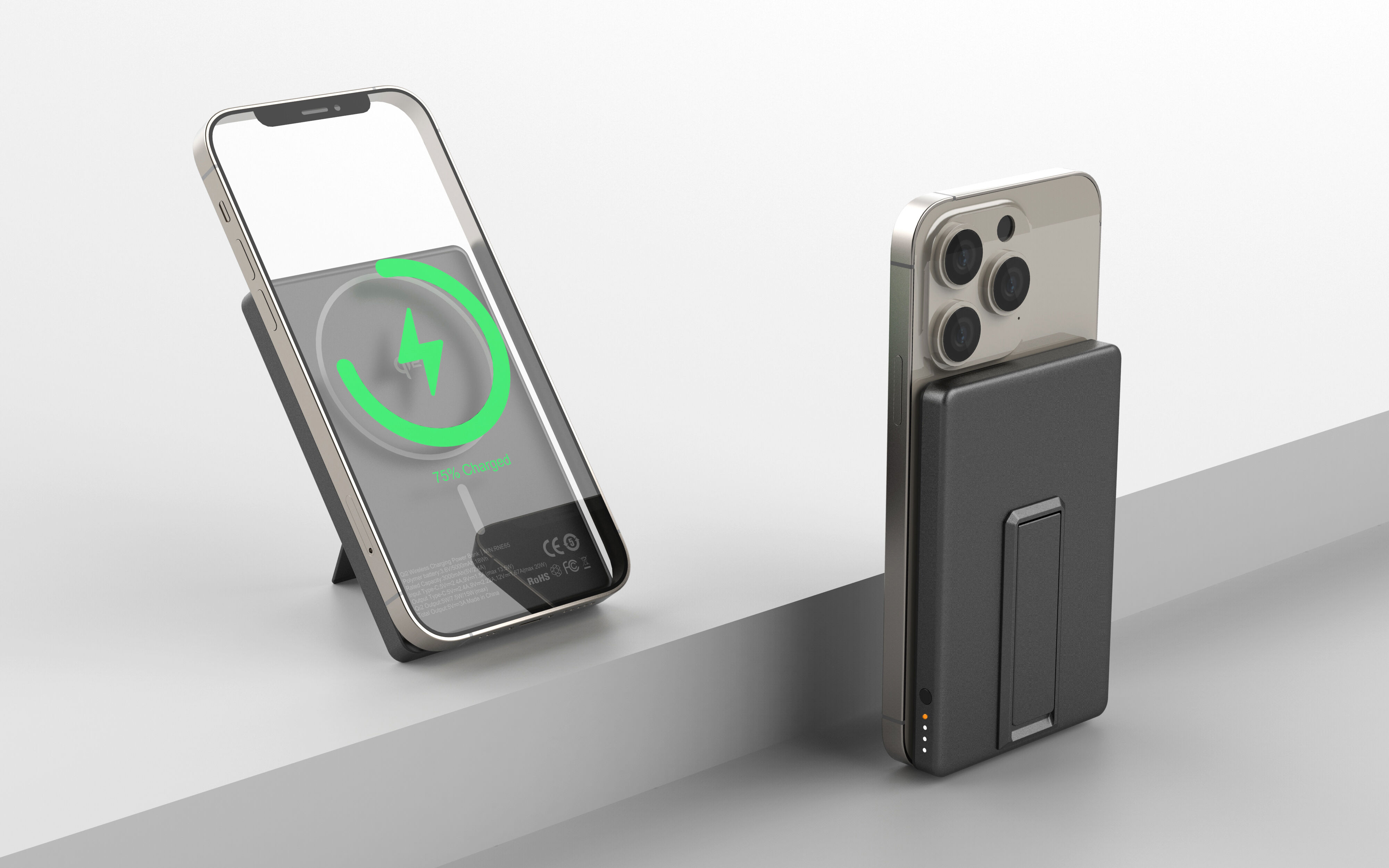15w Fast Charging Bank 5000mah Battery Pack Qi2 Wireless Power Bank ...