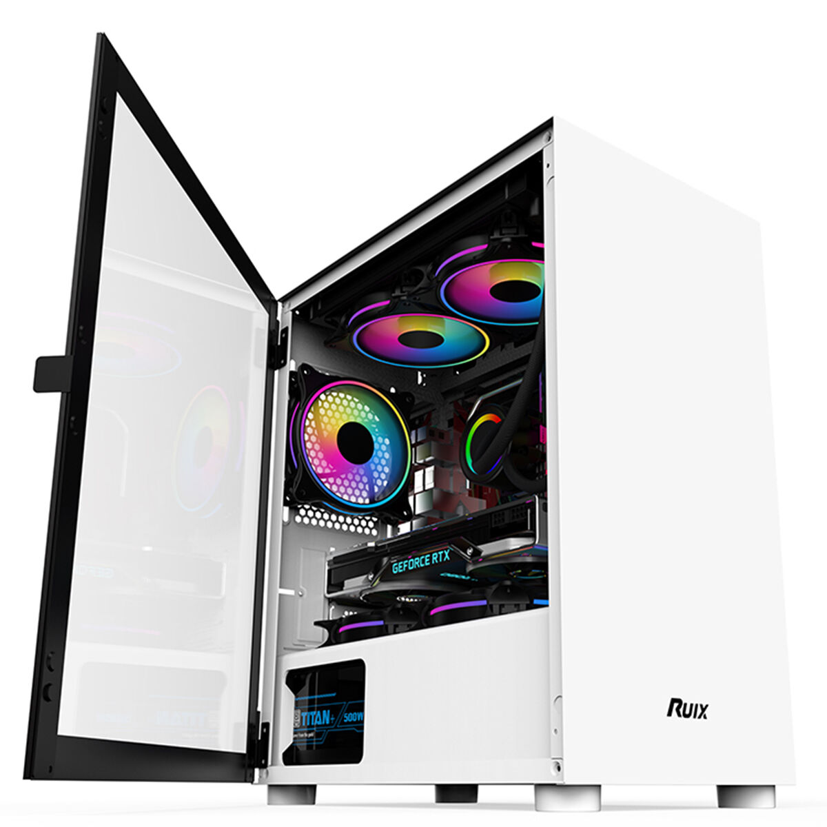 Ruix D2(white) Left Side Tempered Glass Pc Case For Gaming & Office ...