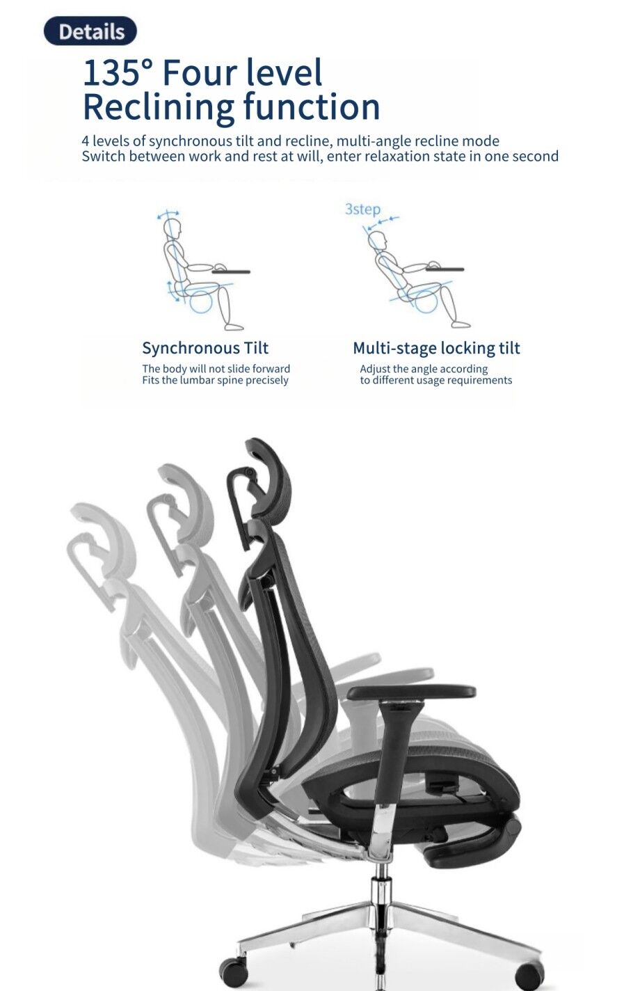 Buy China Wholesale Ergonomic Office Chair Mesh Office Chair With Multi ...