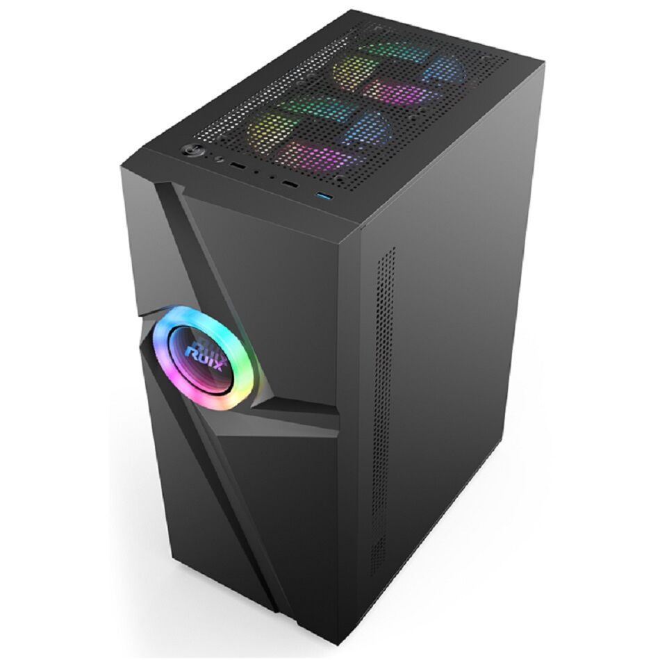 Ruix Storm New Design Gaming Pc Case "storm" Pattern Infinity Rgb Light ...