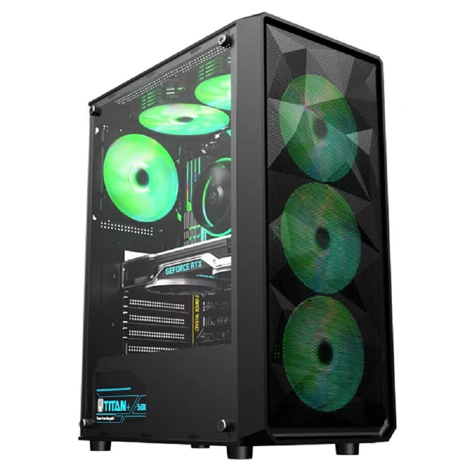 Ruix Diamond Mesh Panel Lightweight Computer Case & Tower Mid Size ...