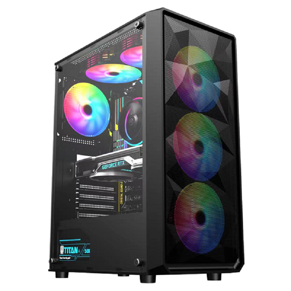 Ruix Diamond Mesh Panel Lightweight Computer Case & Tower Mid Size ...