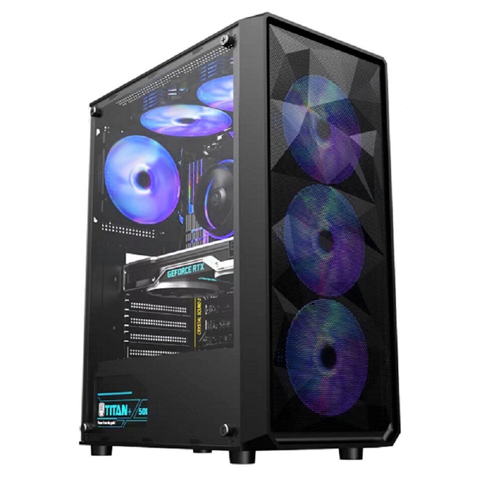 Ruix Diamond Mesh Panel Lightweight Computer Case & Tower Mid Size ...