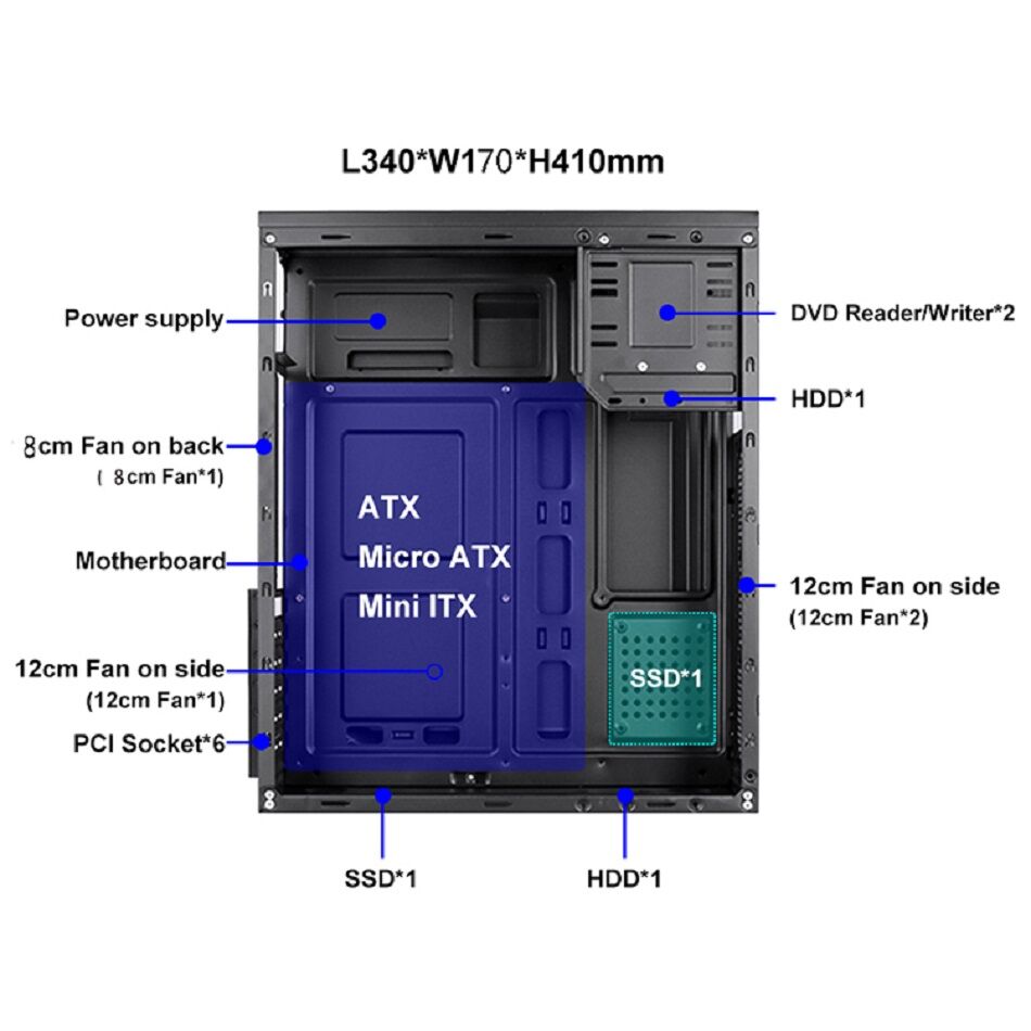 Ruix 340-a1 Minimalist Office Pc Case With Good Quality Spcc Material ...