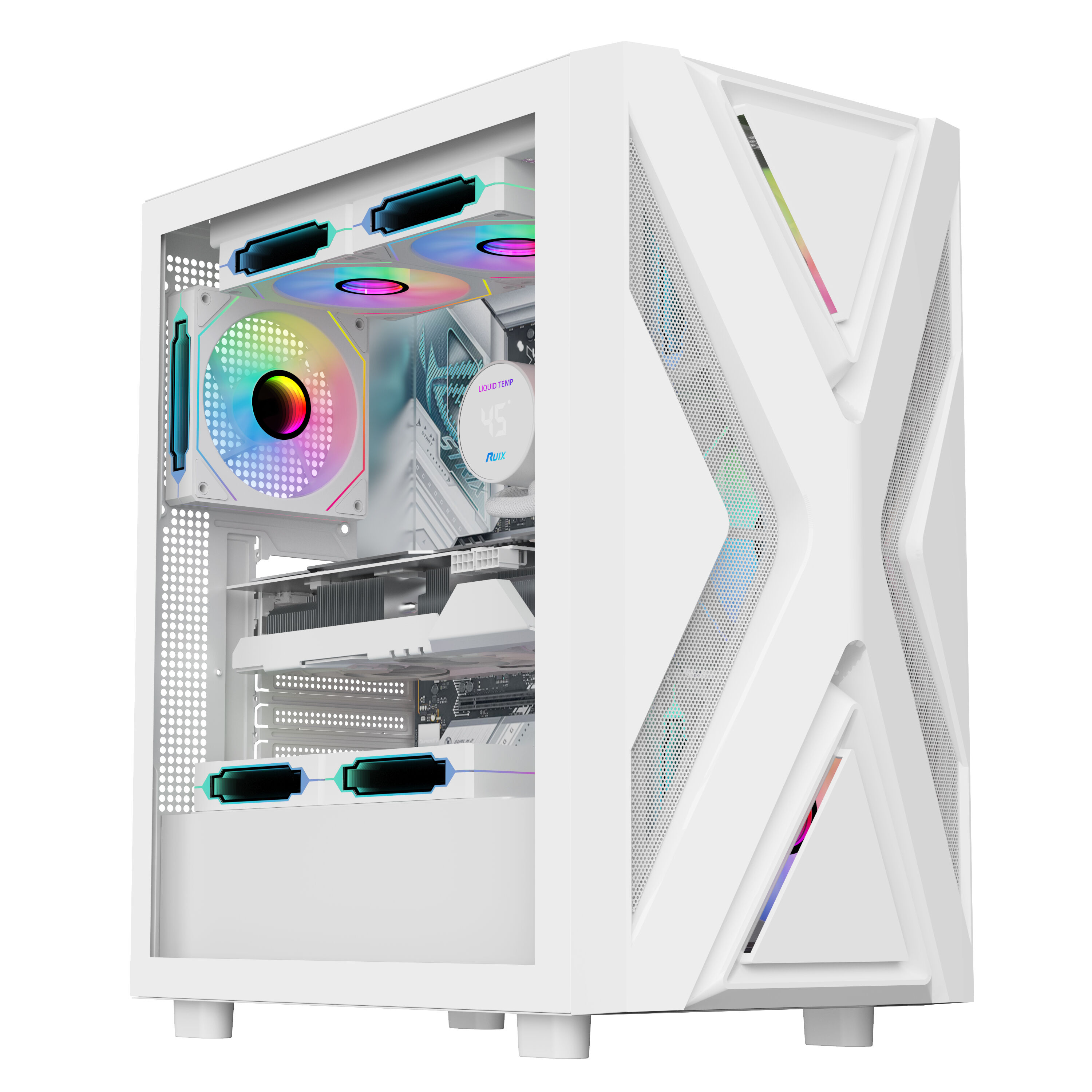 Ruix P30(white) High Airflow Good Quality Pc Case With "x" Design Front ...