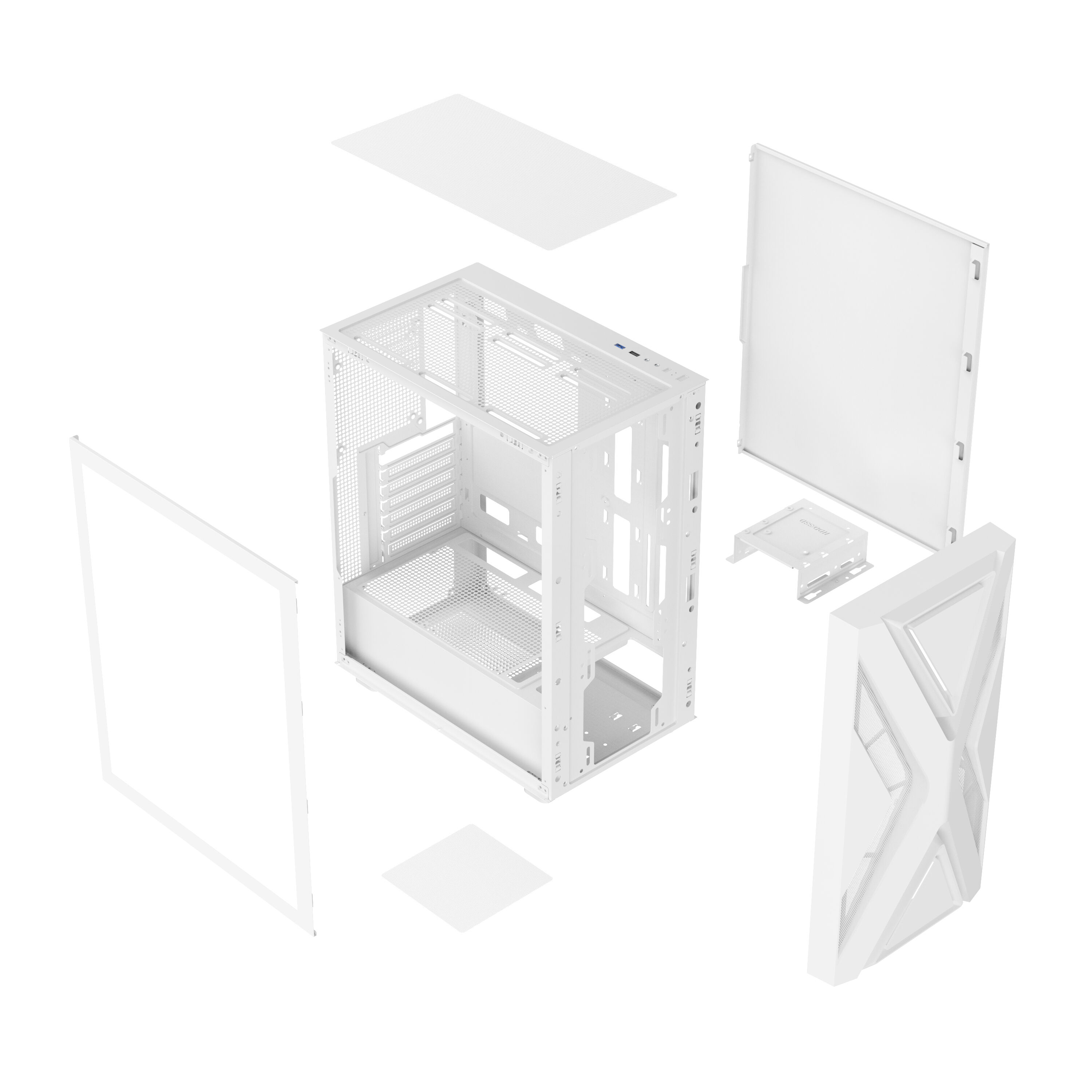 Ruix P30(white) High Airflow Good Quality Pc Case With "x" Design Front ...