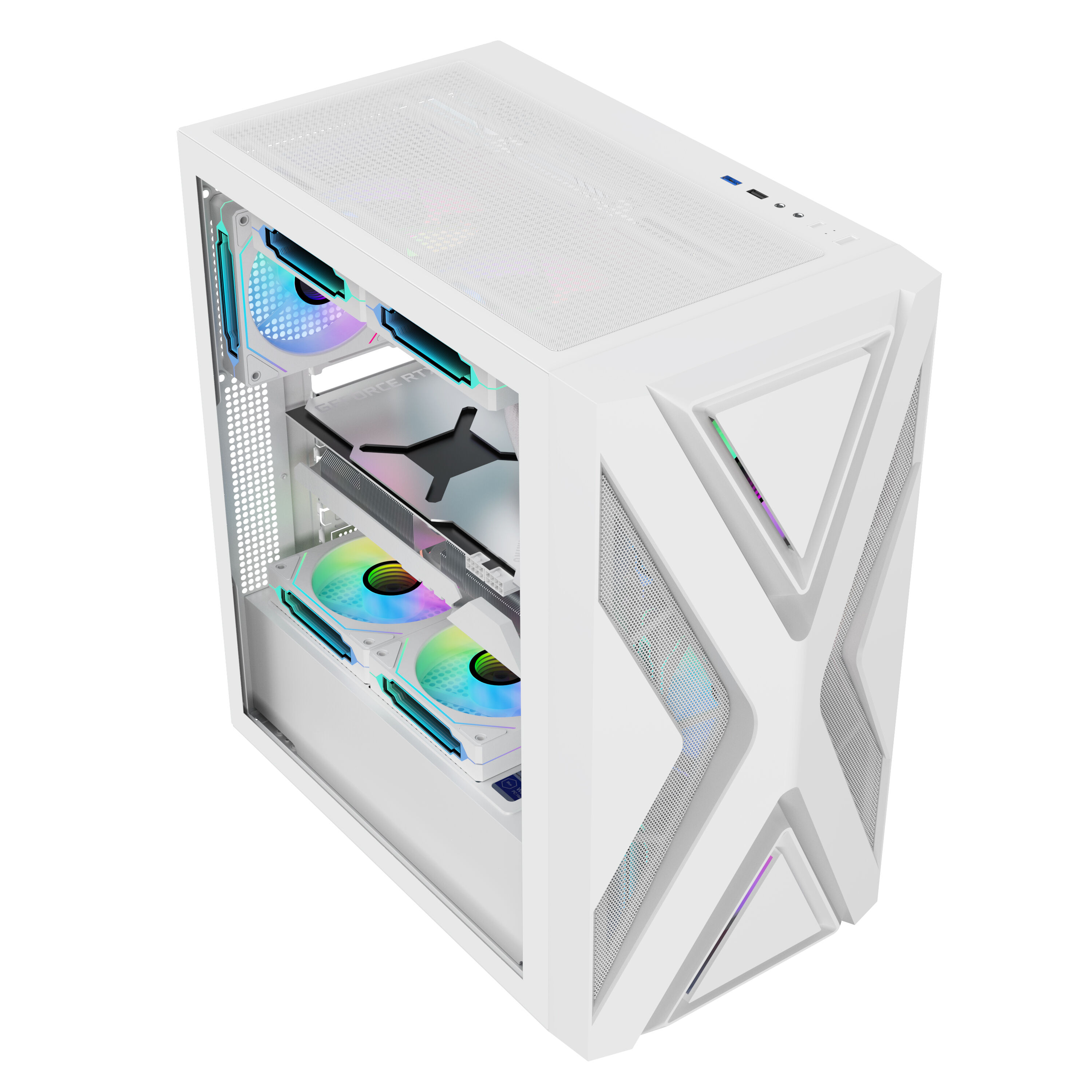 Ruix P30(white) High Airflow Good Quality Pc Case With "x" Design Front ...