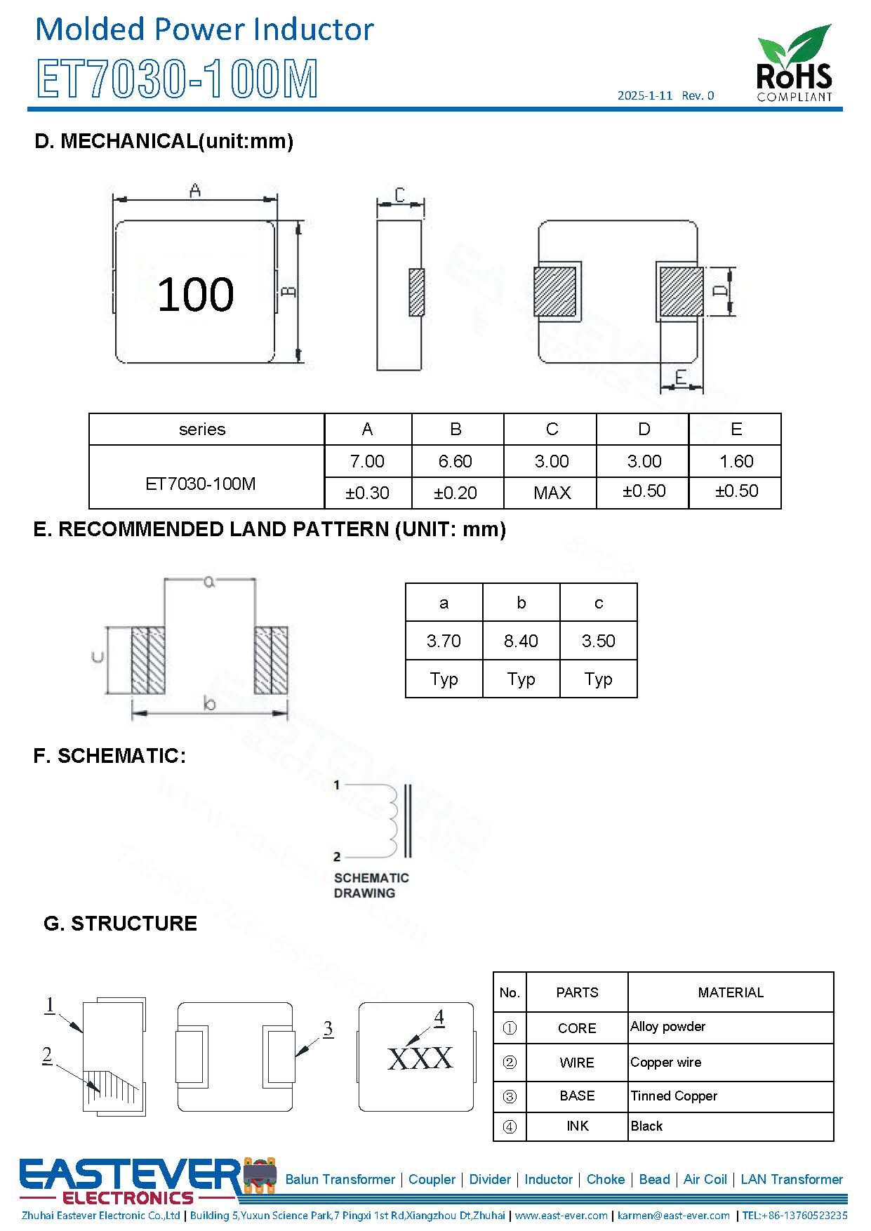 0630-100m,shielded Smd Chip Power Inductor High Current Small And Low ...