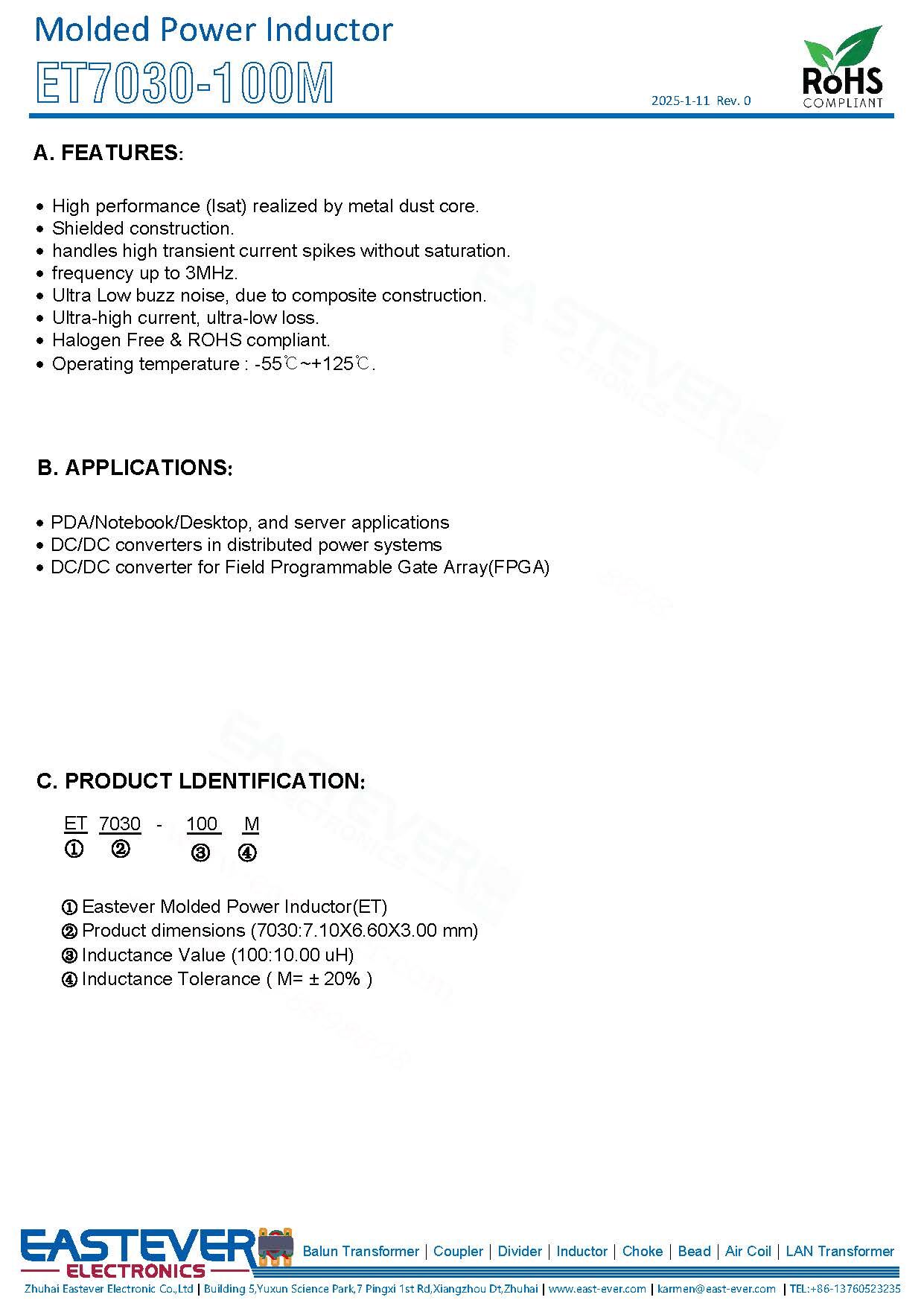 0630-100m,shielded Smd Chip Power Inductor High Current Small And Low Profile,10uh Power ...
