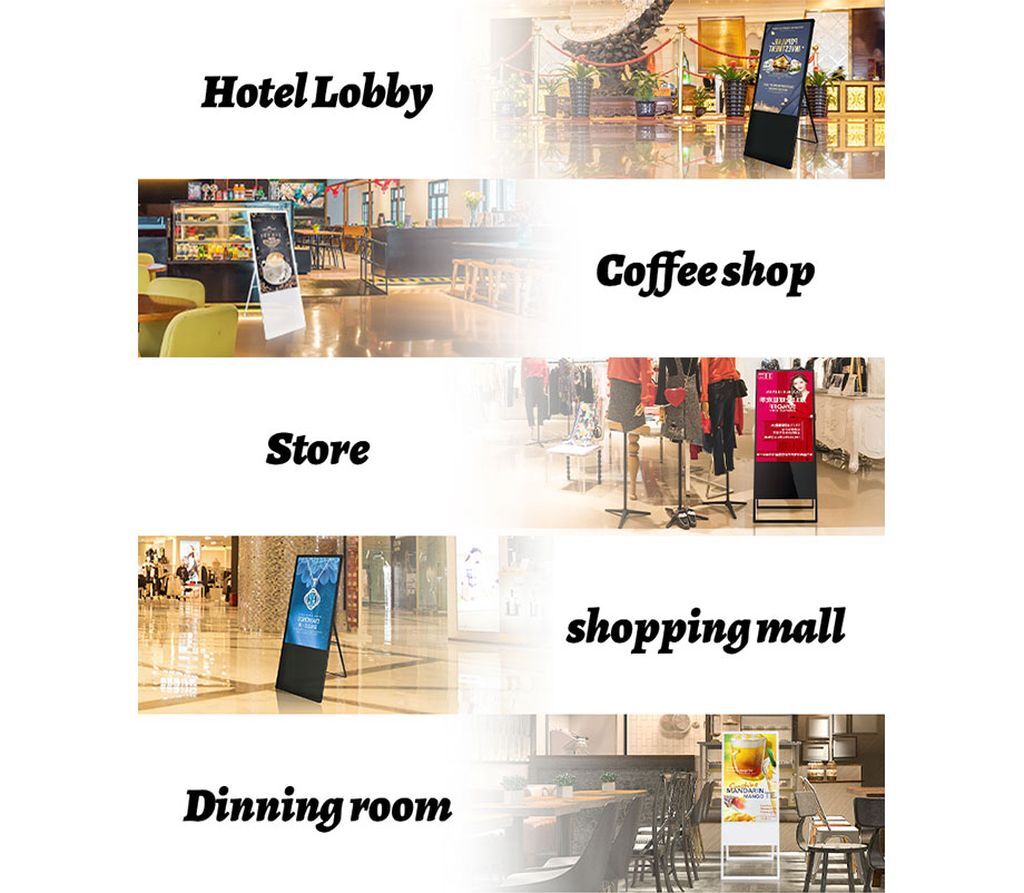 43 Inch Fhd Lcd Advertising Display Portable Floor Stand Digital Poster ...