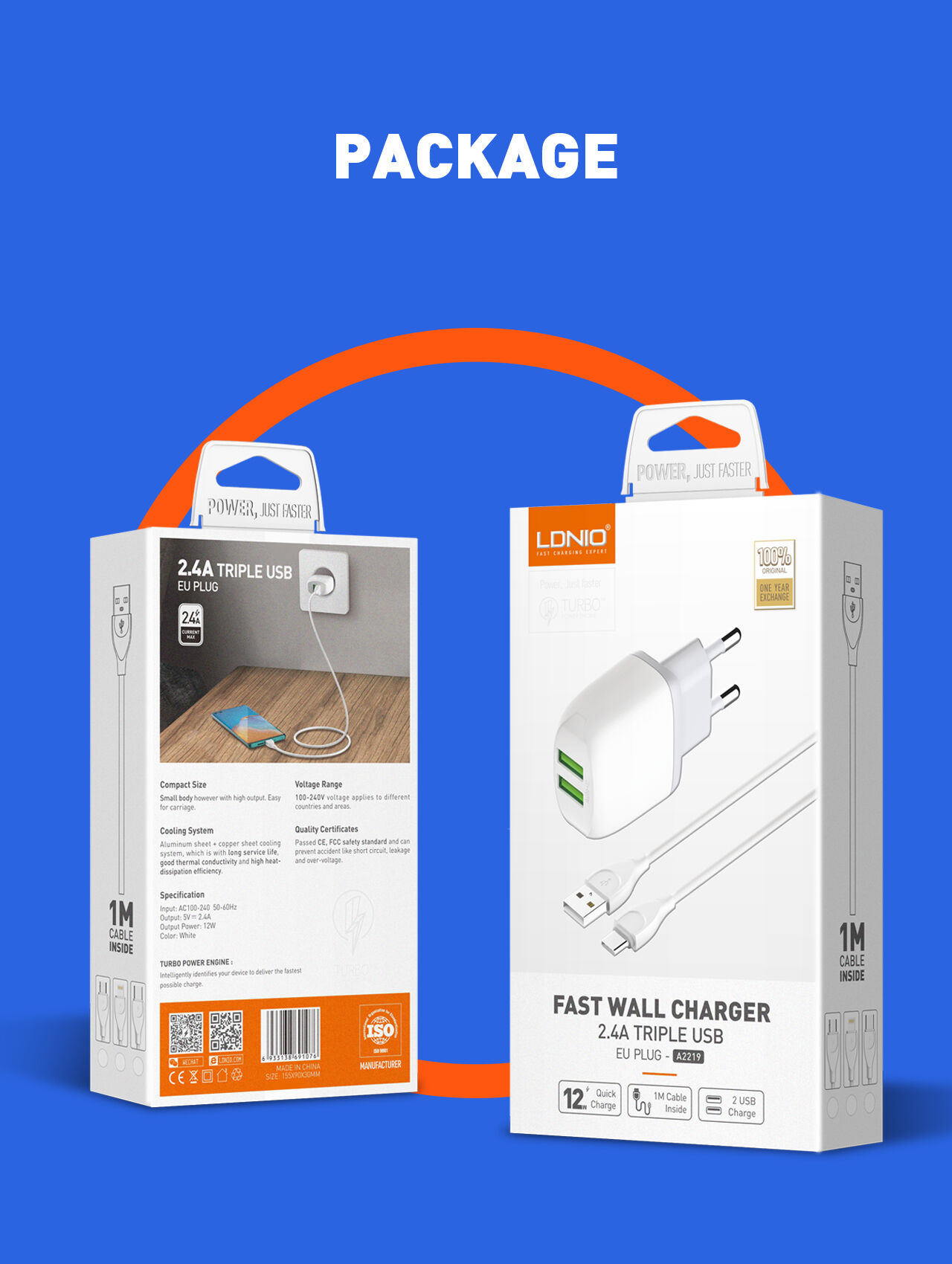 Dual Port Usb Charger Adapter 2.4a, Quick Charge For Phones/tablets, Us ...
